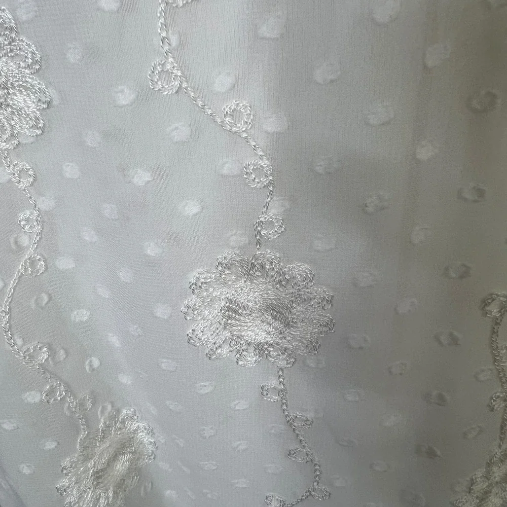 Lulus | Dresses | Lulus Mini Dress White Floral Embroidered Swiss Dot ...